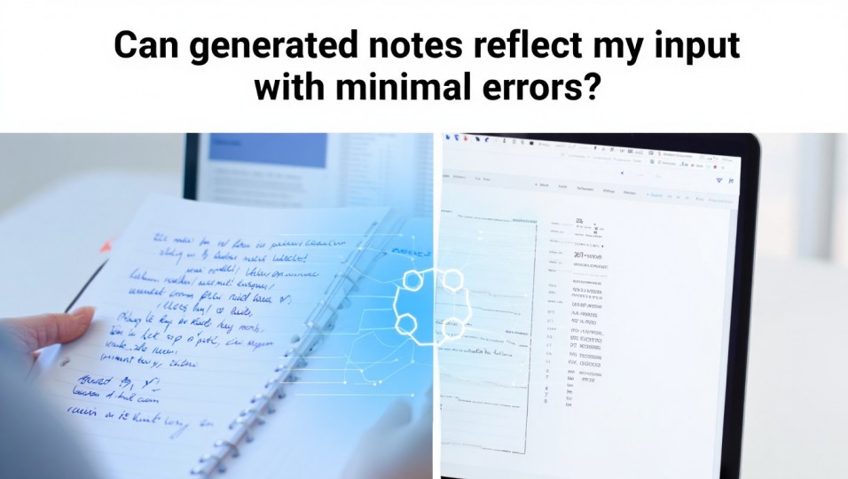 Can generated notes reflect my input with minimal errors?