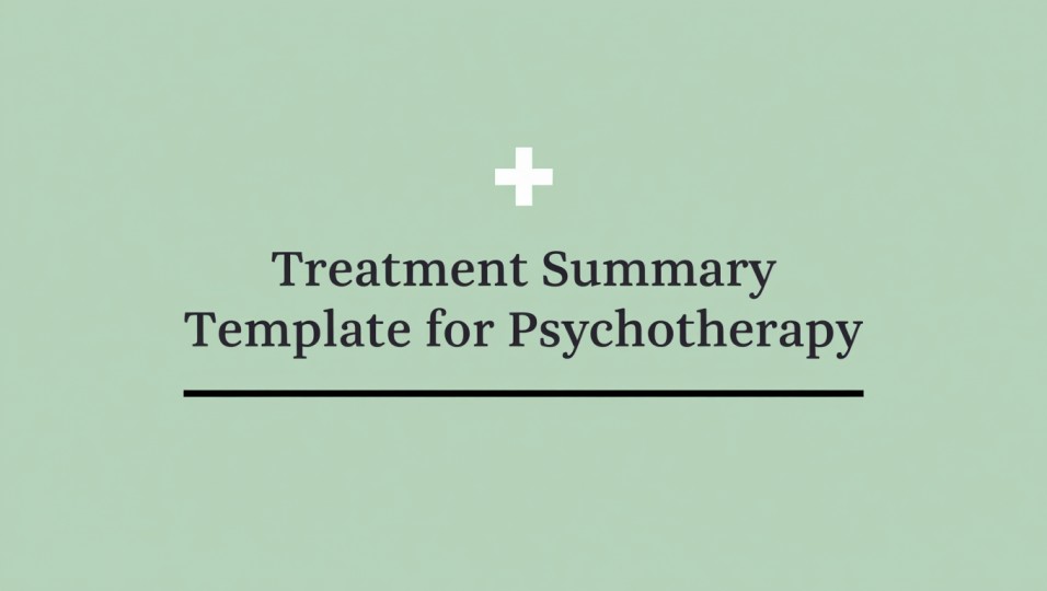 Treatment Summary Template for Psychotherapy