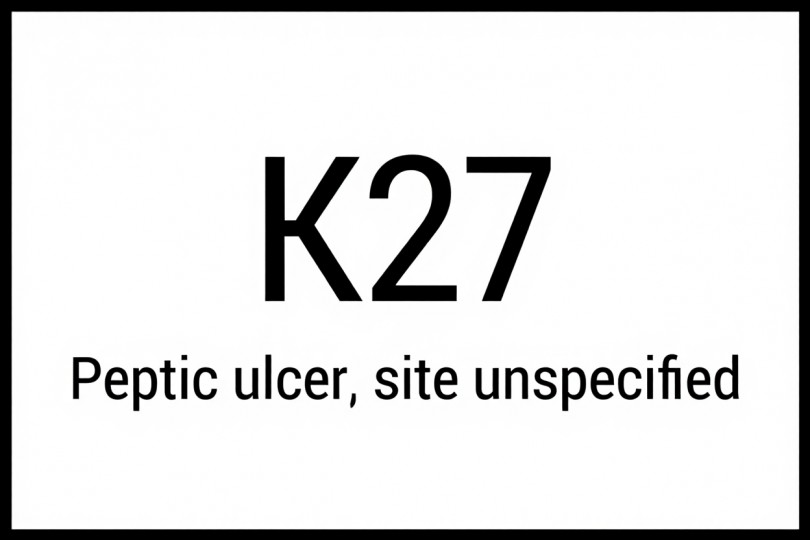 K27: ICD10 Code for Peptic ulcer, site unspecified