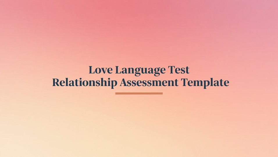 Love Language Test Relationship Assessment Template