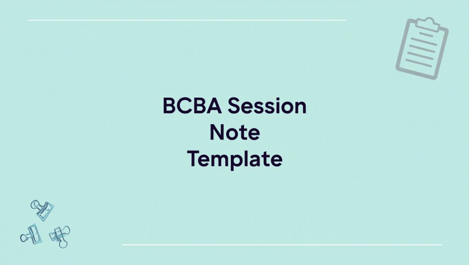 BCBA Session Note Template