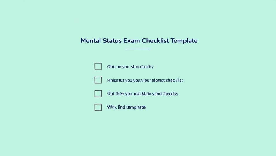 Mental Status Exam Checklist Template