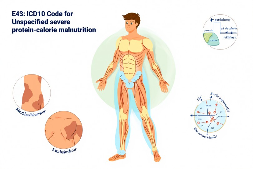 E43: ICD10 Code for Unspecified severe protein-calorie malnutrition