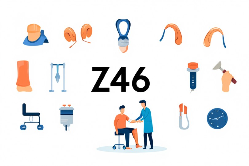 Z46: ICD10 Code for Encounter for fitting and adjustment of other devices