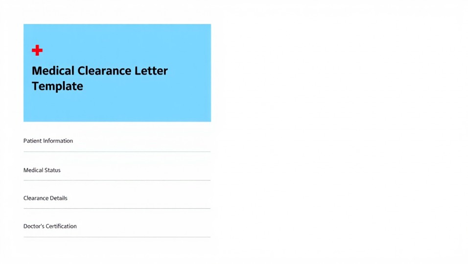 Medical Clearance Letter Template