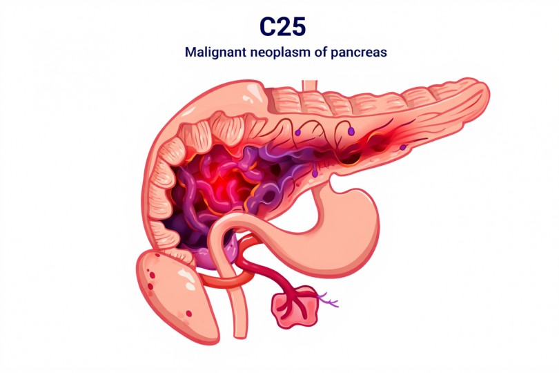 C25: ICD10 Code for Malignant neoplasm of pancreas