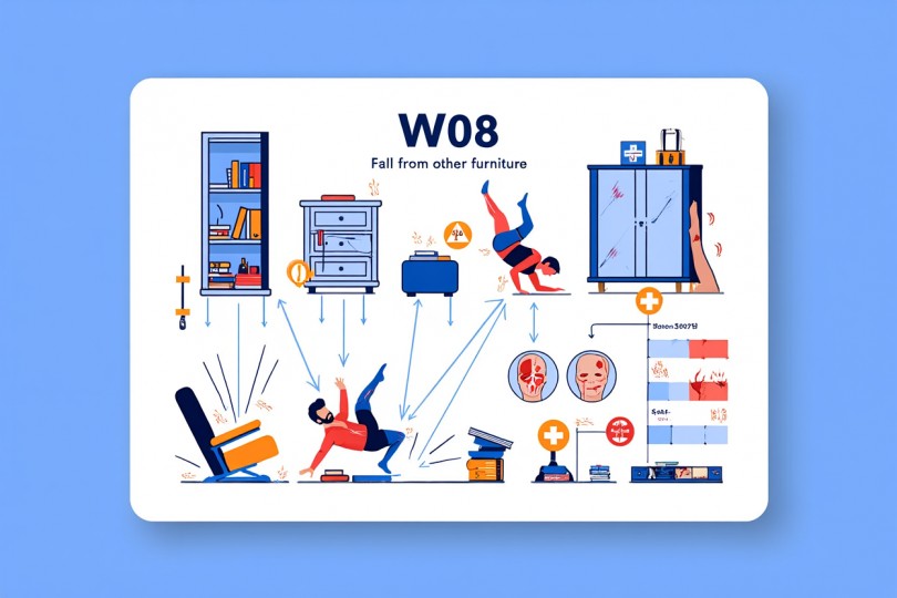 W08: ICD10 Code for Fall from other furniture