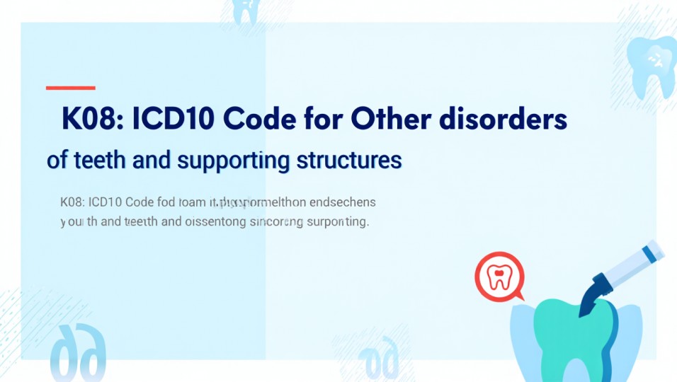 K08: ICD10 Code for Other disorders of teeth and and supporting structures