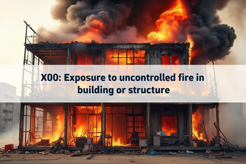X00: Exposure to uncontrolled fire in building or structure