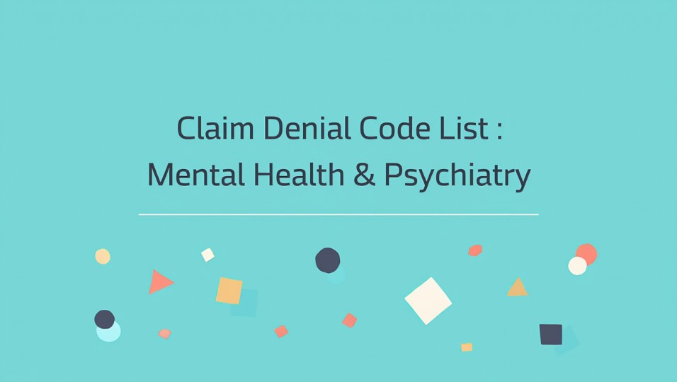 Claim Denial Code List : Mental Health & Psychiatry