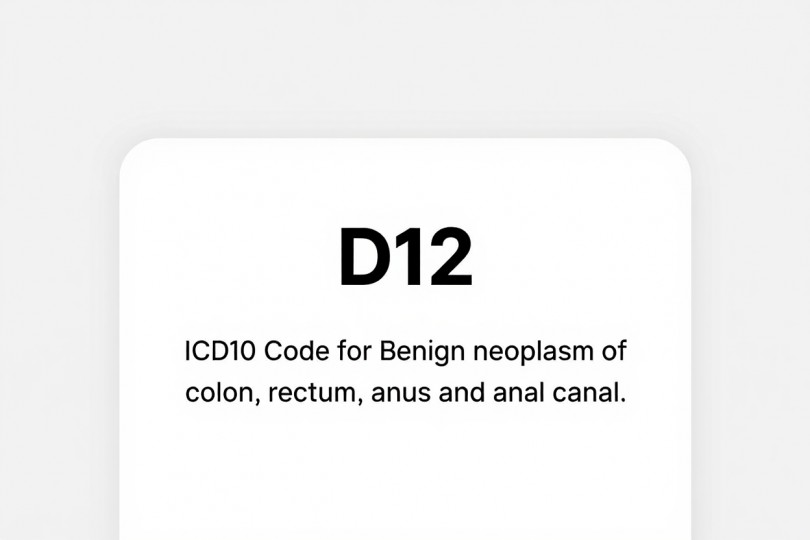 D12: ICD10 Code for Benign neoplasm of colon, rectum, anus and anal canal