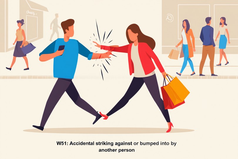 W51: Accidental striking against or bumped into by another person