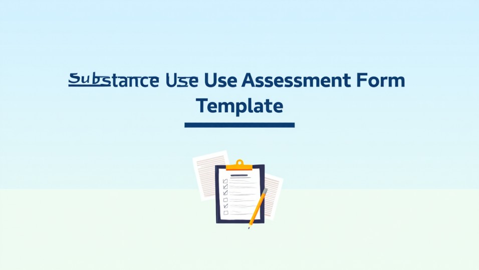 Substance Use Assessment Form Template