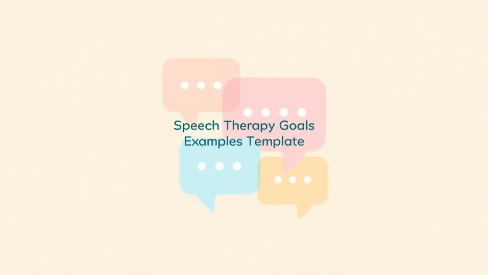 Speech Therapy Goals Examples Template