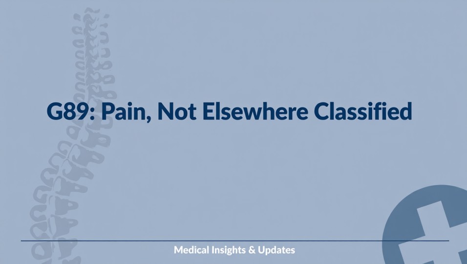 G89: Pain, not elsewhere classified