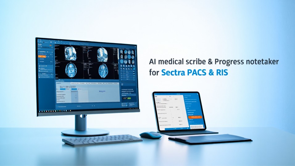 AI medical scribe & Progress notetaker for Sectra PACS & RIS
