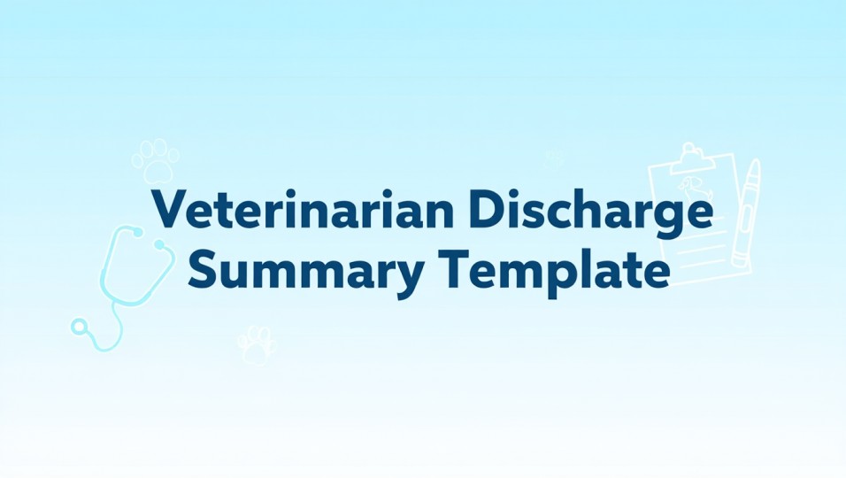 Veterinarian Discharge Summary Template