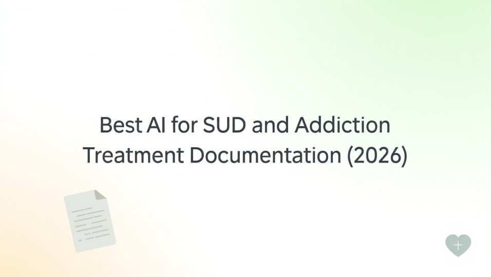 Best AI for SUD and Addiction Treatment Documentation (2026): A ...